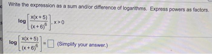 Solved Write the expression as a single logarithm. 3 log 2(x | Chegg.com