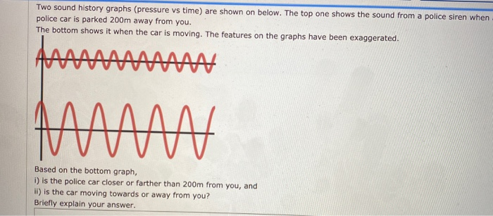 Solved Two sound history graphs (pressure vs time) are shown | Chegg.com