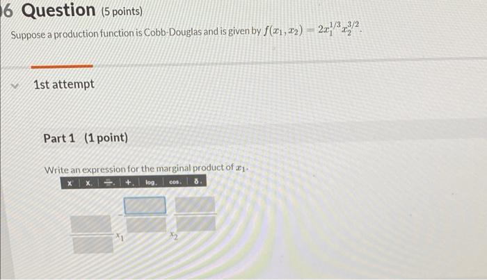 Solved Suppose a production function is Cobb-Douglas and is | Chegg.com