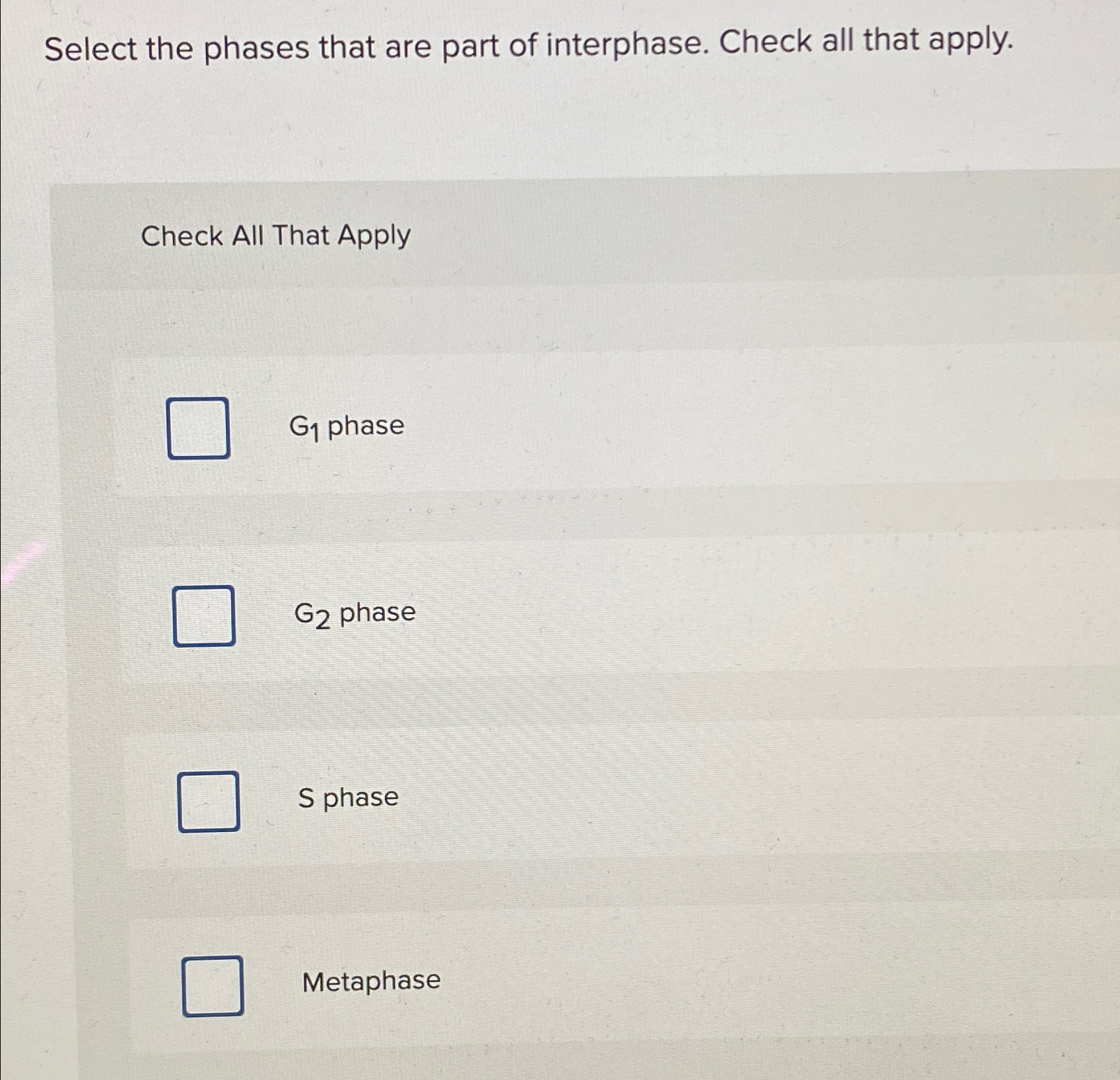 Solved Select the phases that are part of interphase. Check | Chegg.com