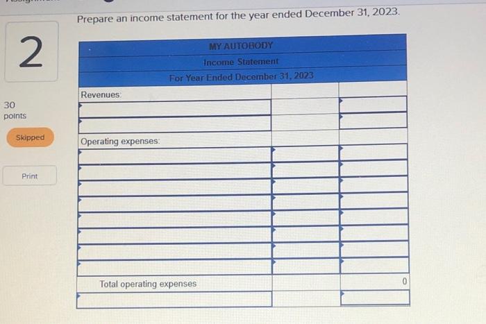 Solved prepare income statement and statement of changes | Chegg.com