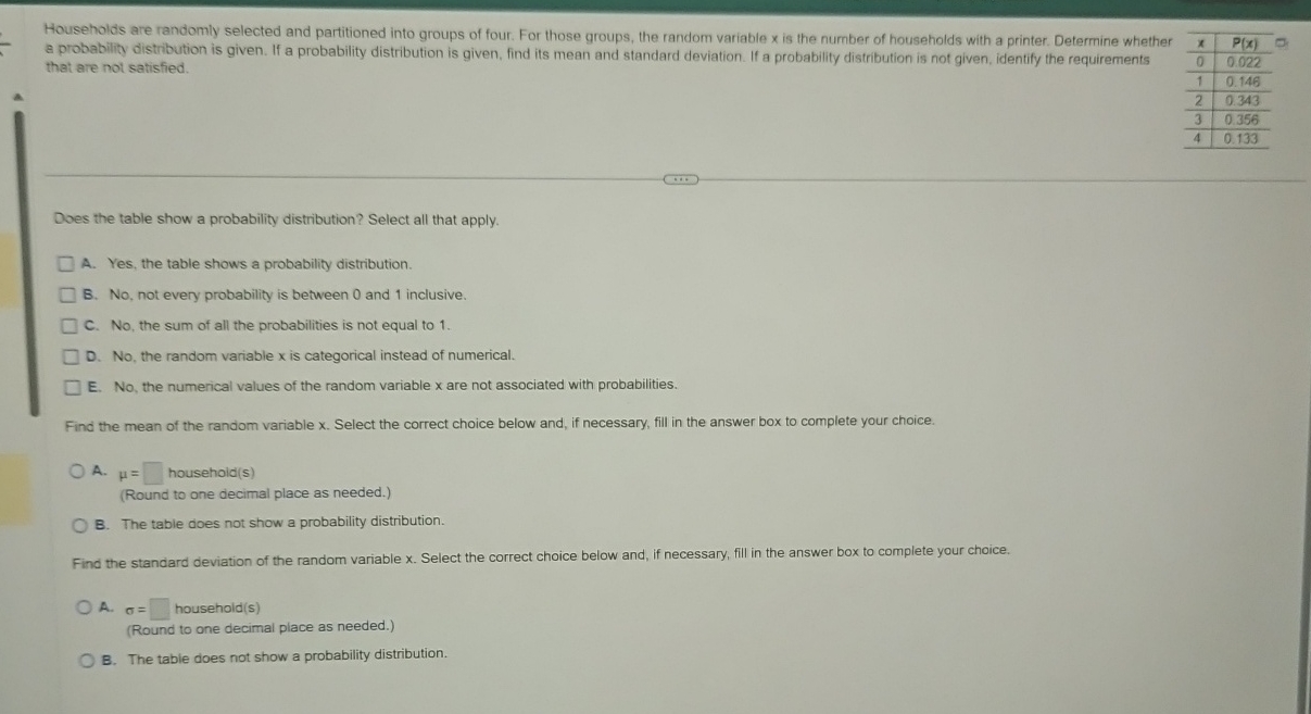 Solved Households are randomly selected and partitioned into | Chegg.com