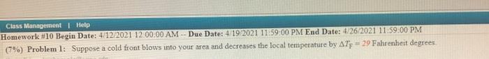 Solved Class Management | Help Homework #10 Begin Date: | Chegg.com