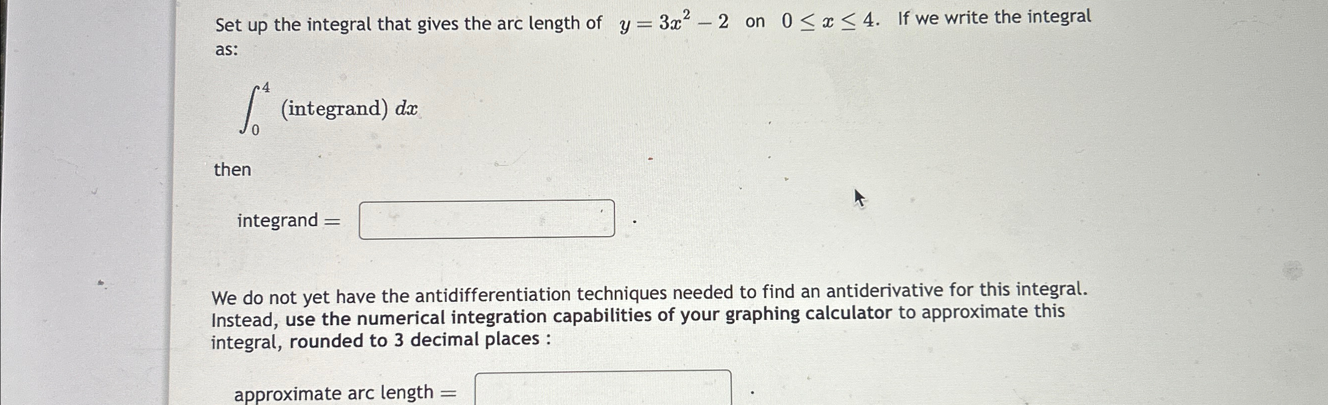 Solved Set up the integral that gives the arc length of | Chegg.com