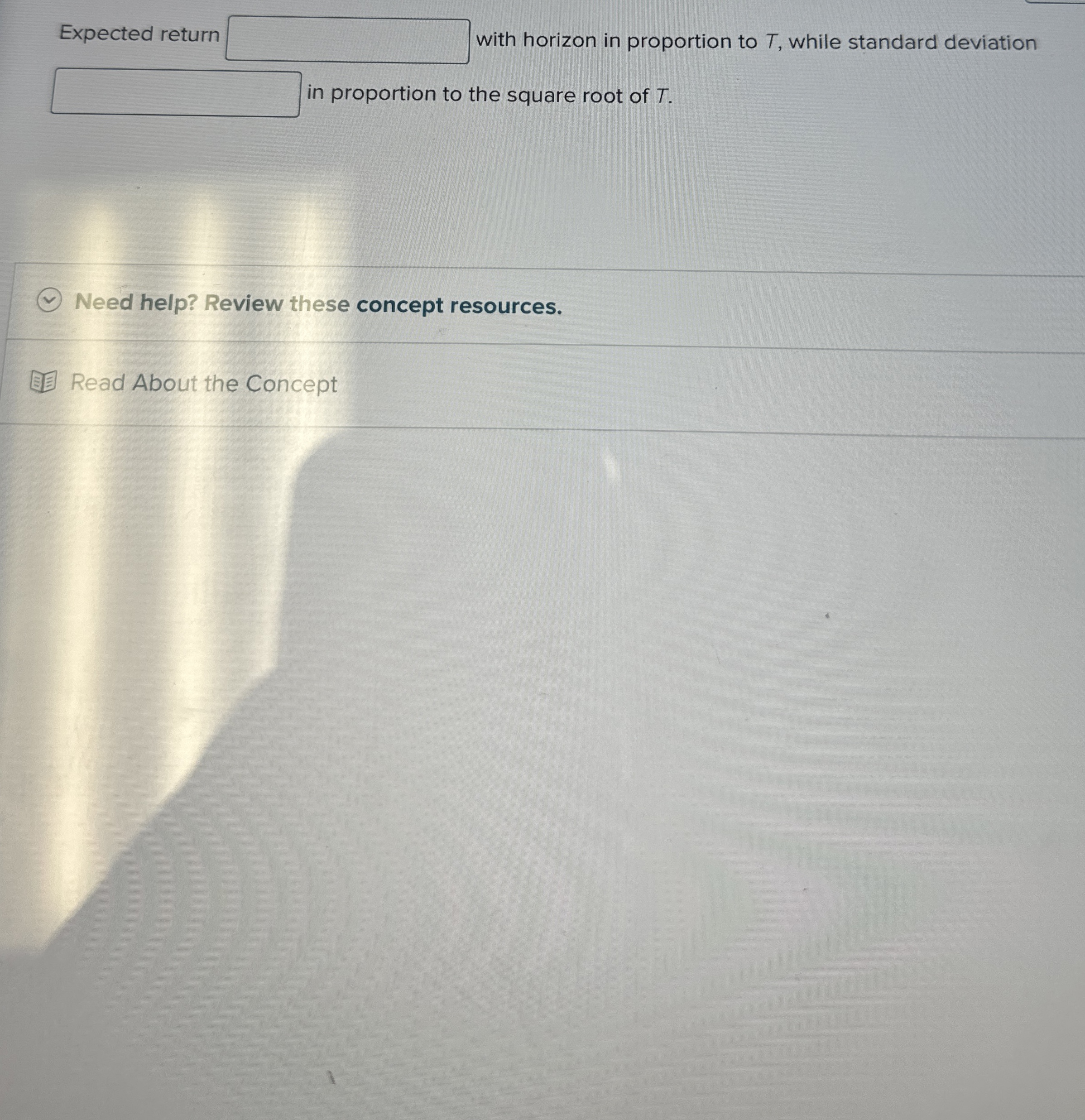 Solved Expected returnwith horizon in proportion to T, | Chegg.com