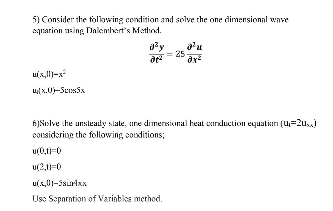 Consider the following condition and solve the one | Chegg.com