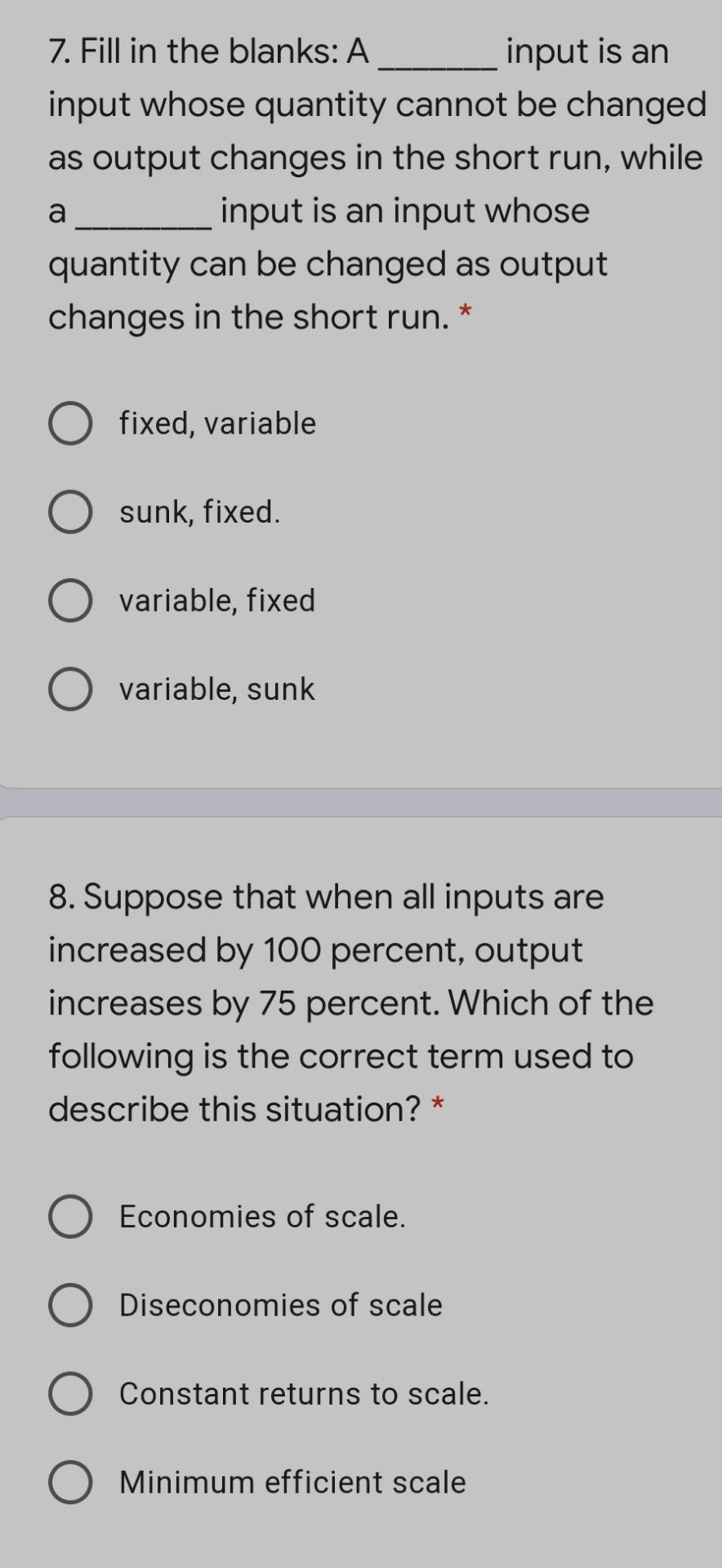 Solved 7. Fill in the blanks: A input is an input whose | Chegg.com