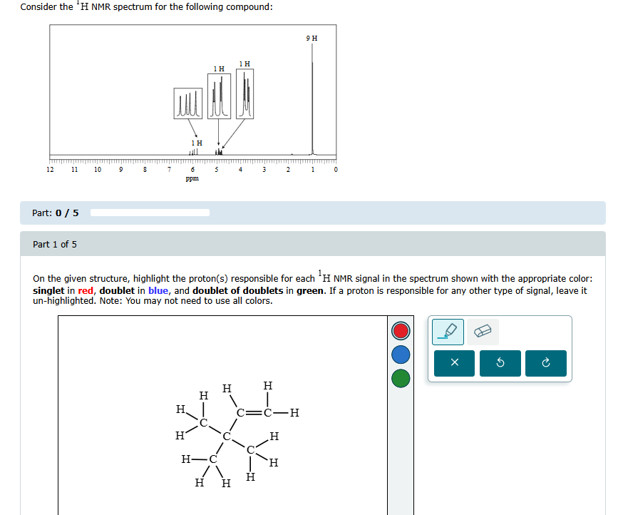 Consider the \( { }^{1} \mathrm{H} \) ﻿NMR spectrum | Chegg.com