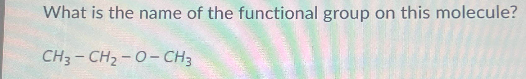 Solved What is the name of the functional group on this | Chegg.com