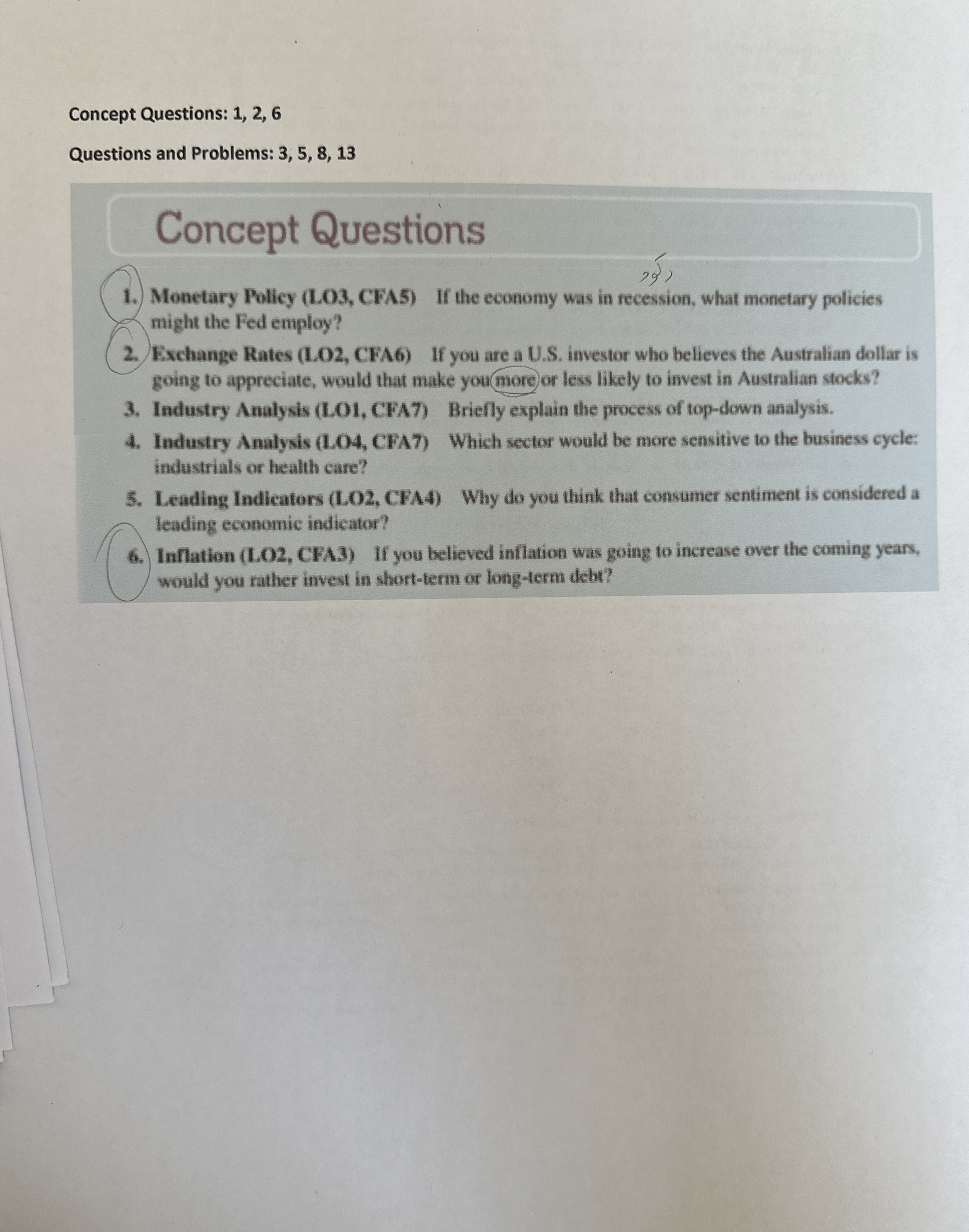 Solved Concept Questions: 1, 2, 6Questions and Problems: | Chegg.com