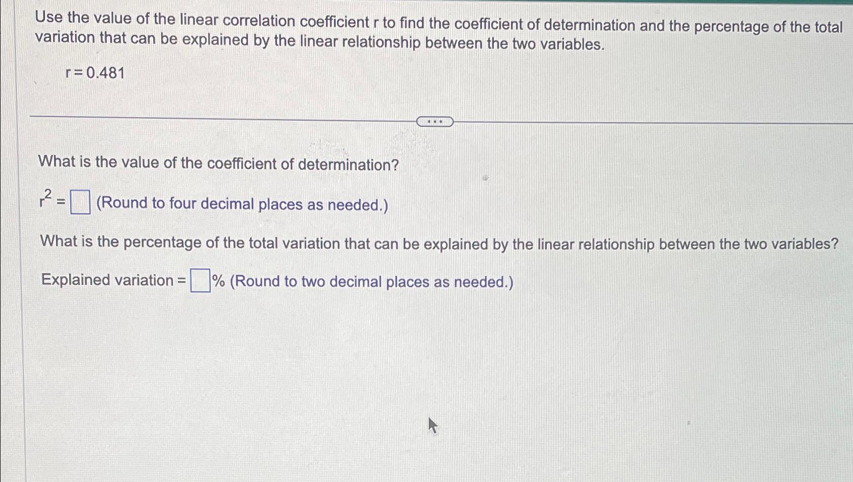 Solved Use The Value Of The Linear Correlation Coefficient R
