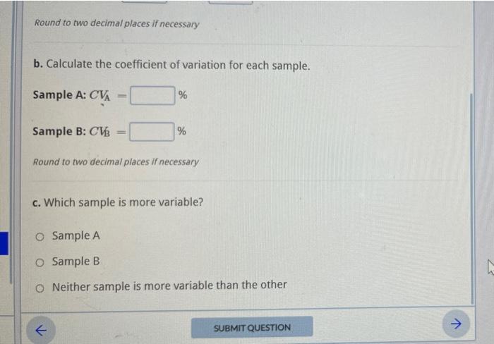 Solved Given Samples A and B below, Sample A: Sample B: 2.5 | Chegg.com