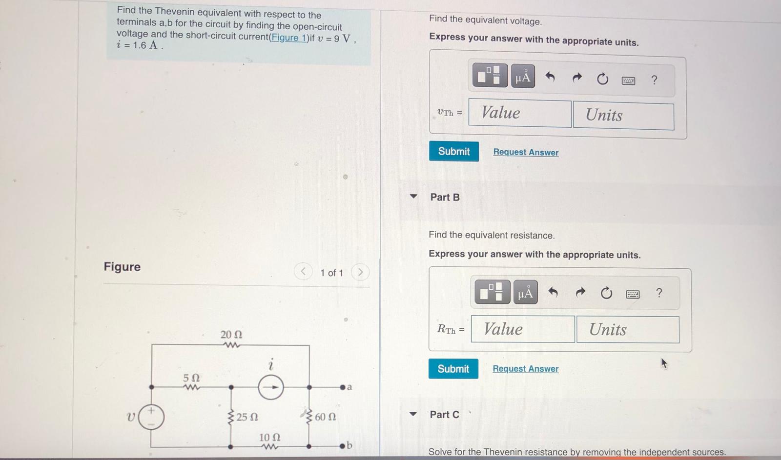 Solved Find the Thevenin equivalent with respect to | Chegg.com