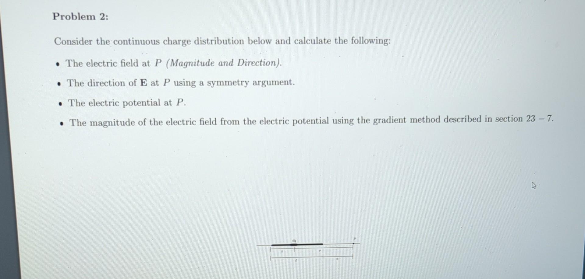 Solved Consider the continuous charge distribution below and | Chegg.com
