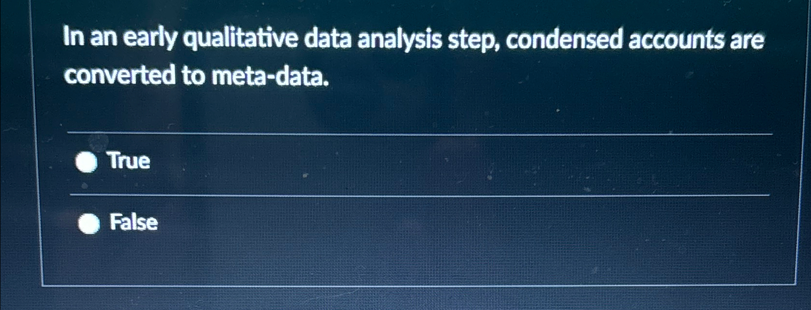 Solved In an early qualitative data analysis step, condensed | Chegg.com