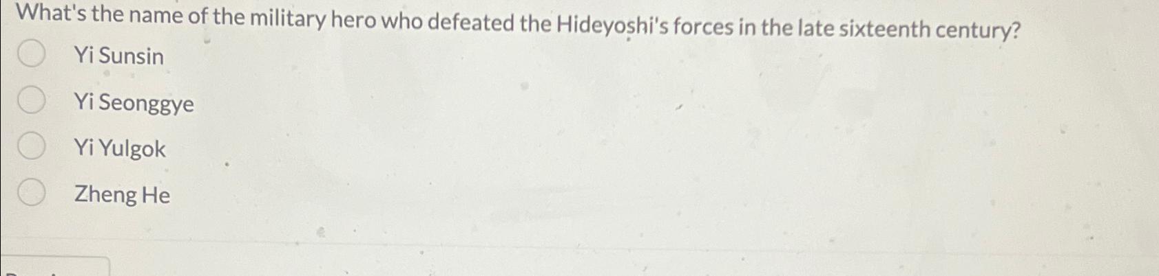 Solved What's the name of the military hero who defeated the | Chegg.com
