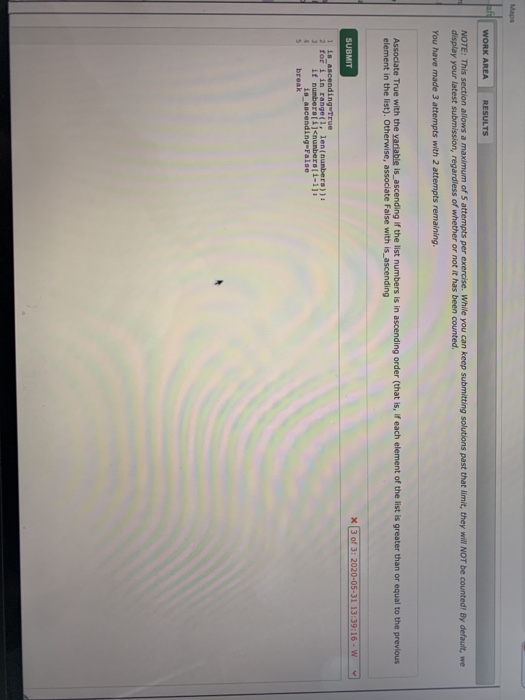 Solved Maps al WORK AREA RESULTS NOTE: This section allows a | Chegg.com