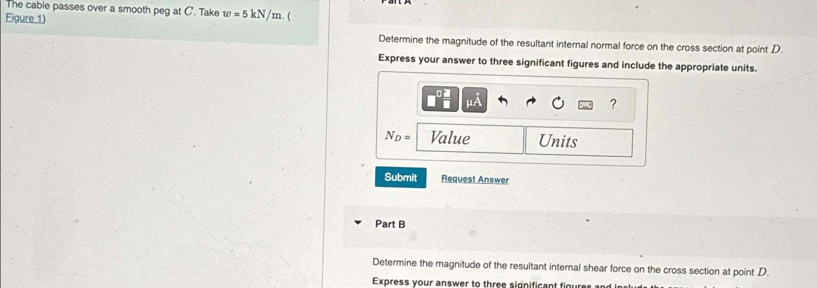 The cable passes over a smooth peg at C. Take | Chegg.com