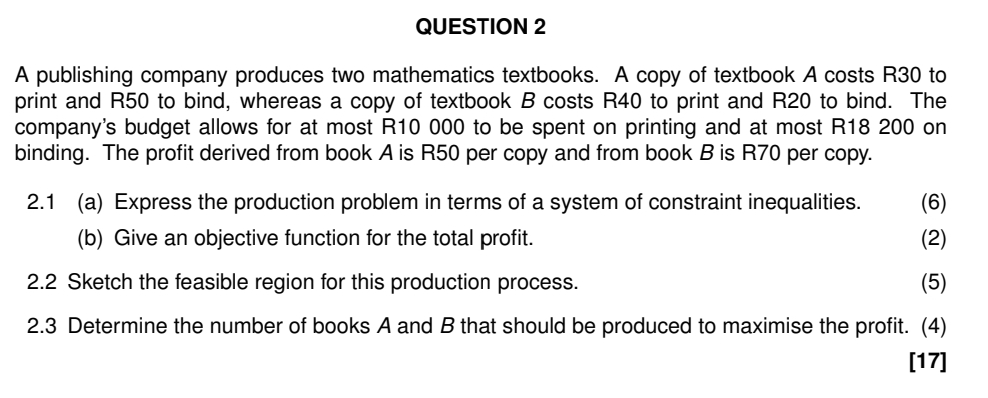 Solved QUESTION 2A publishing company produces two | Chegg.com