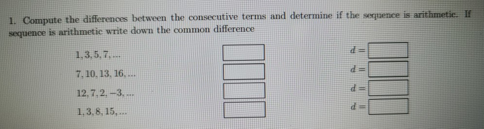 Solved 1 Compute The Differences Between The Consecutive 5043