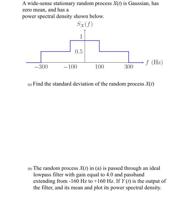 Solved A wide-sense stationary random process X(t) is | Chegg.com