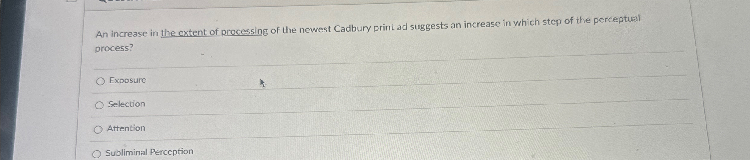 Solved An increase in the extent of processing of the newest | Chegg.com