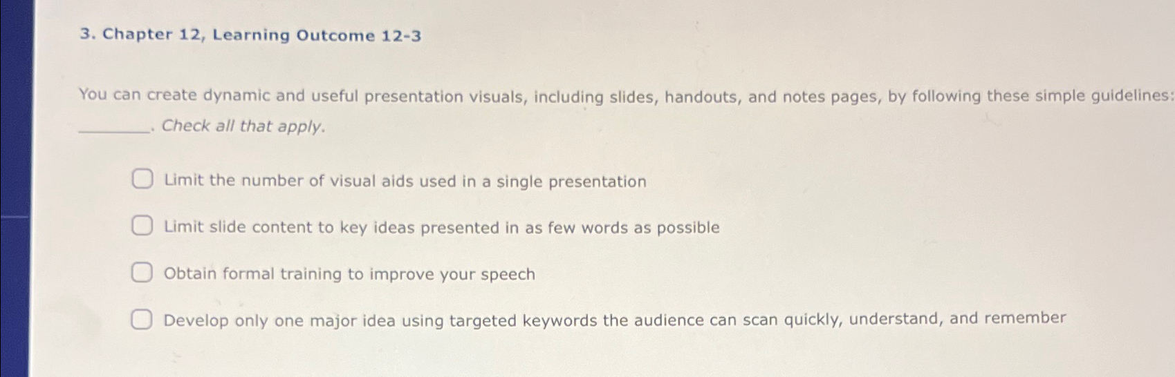 Solved Chapter 12, ﻿Learning Outcome 12-3You can create | Chegg.com