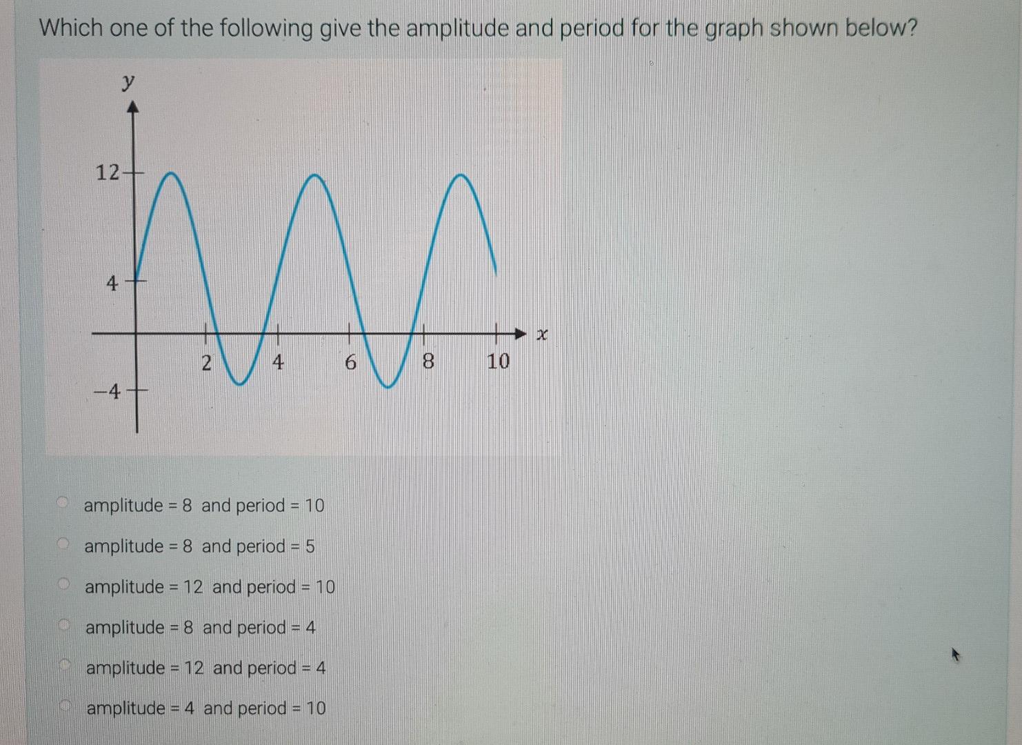 Solved Which one of the following give the amplitude and | Chegg.com