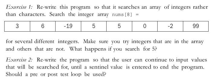 Solved C++// This program performs a linear search on a | Chegg.com