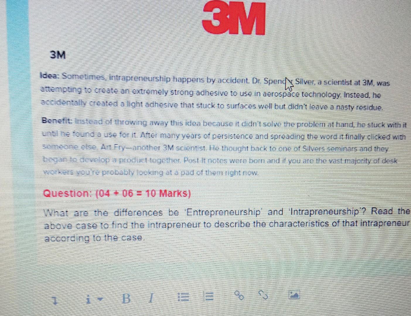 3M 3M Ides: Sometimes, intrapreneurship happens by | Chegg.com