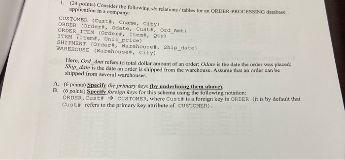 Solved 1. (24 points) Consider the following six relations / | Chegg.com