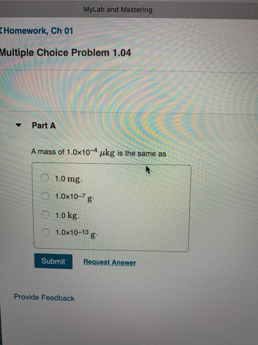 Solved MyLab and Mastering Homework, Ch 01 Multiple Choice | Chegg.com