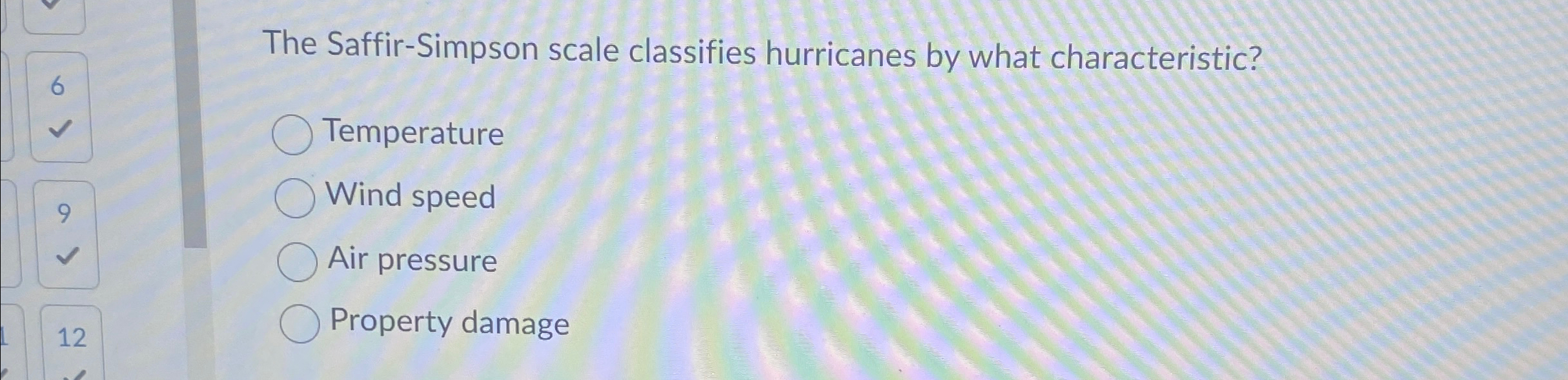 Solved The Saffir-Simpson scale classifies hurricanes by | Chegg.com