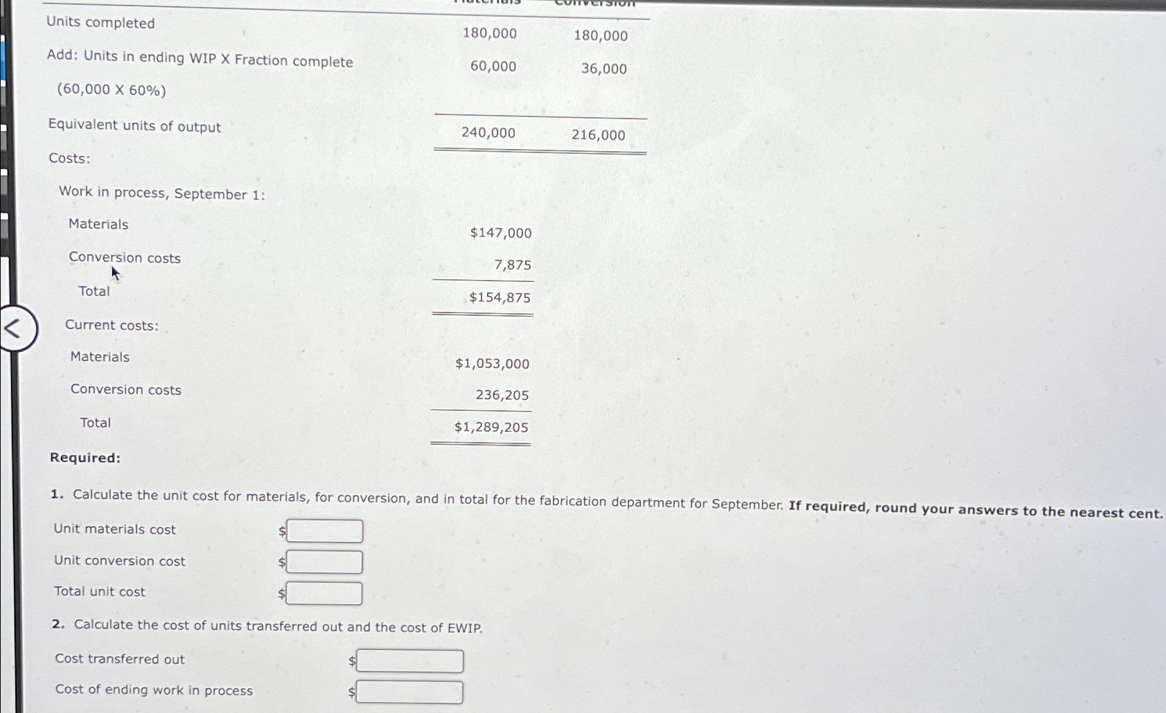 Solved \table[[Units completed,180,000,180,000],[Add: Units | Chegg.com