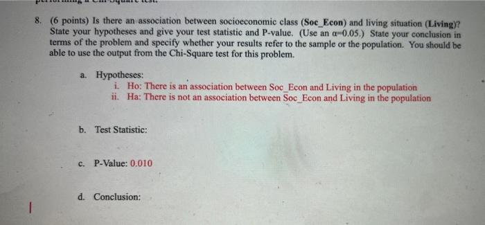 Solved Needing help finding test statistic and conclusion. | Chegg.com