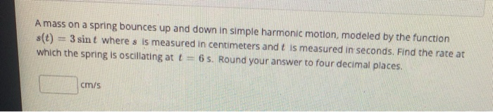 Solved A mass on a spring bounces up and down in simple | Chegg.com