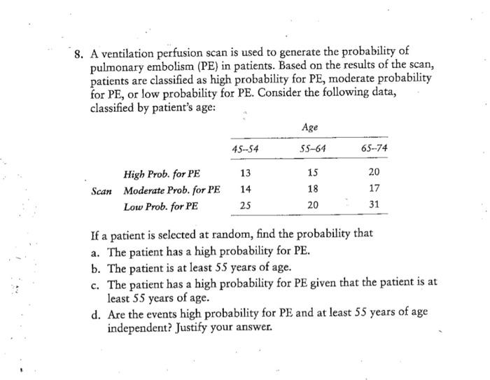Solved A ventilation perfusion scan is used to generate the | Chegg.com