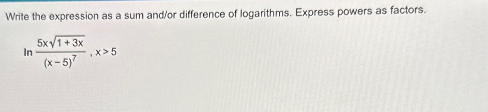 Solved Write the expression as a sum and/or difference of | Chegg.com