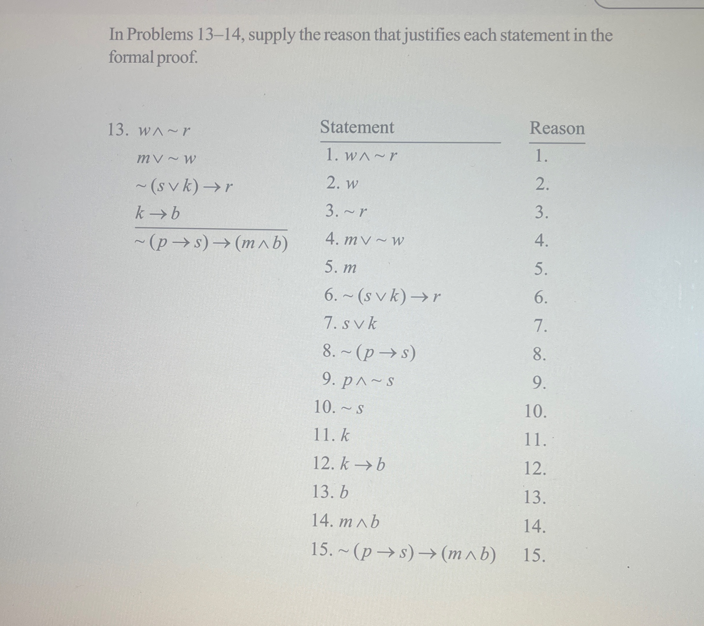 Solved In Problems 13-14, ﻿supply the reason that justifies | Chegg.com