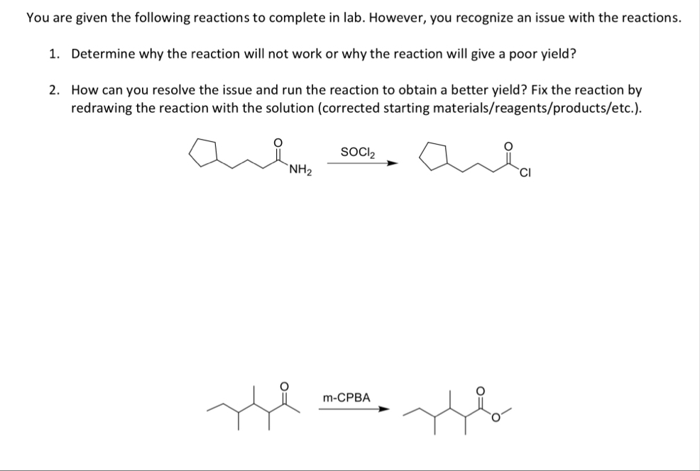 Solved You are given the following reactions to complete in | Chegg.com