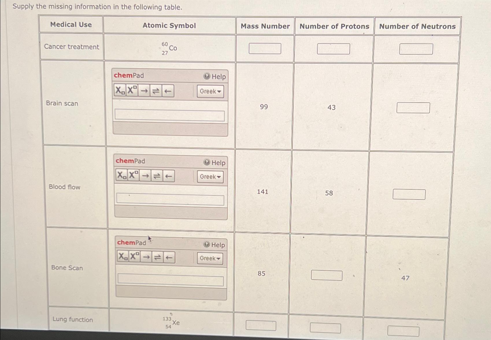 Solved Supply the missing information in the following | Chegg.com