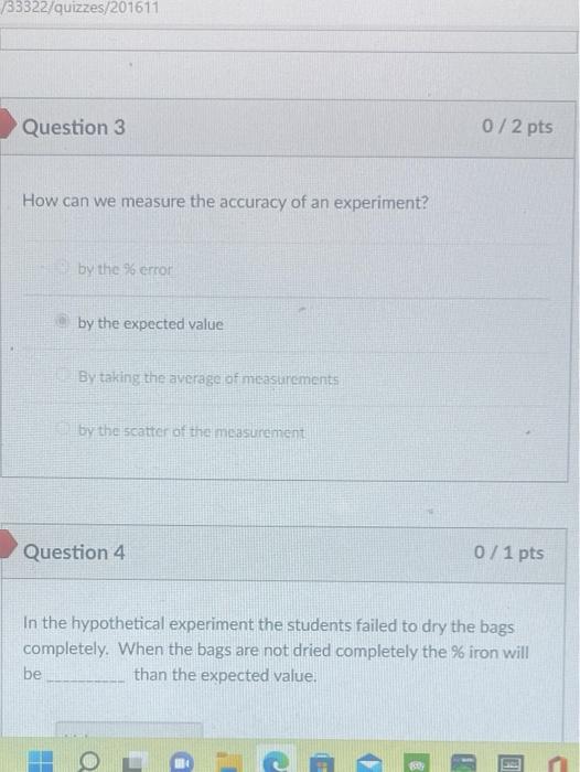 Solved How can we measure the accuracy of an experiment? by | Chegg.com