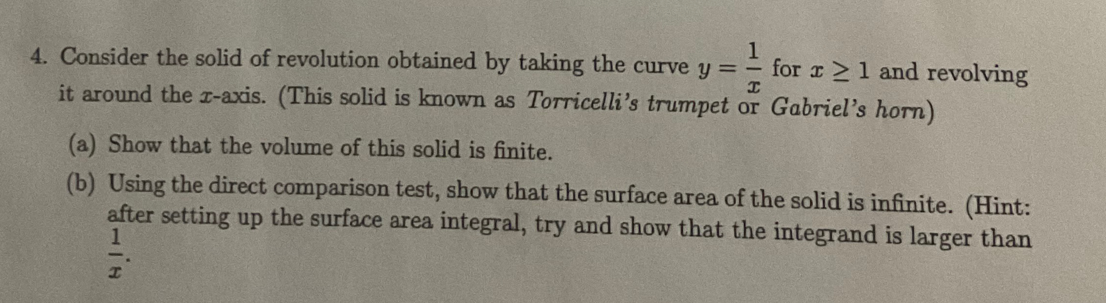 Solved Consider the solid of revolution obtained by taking | Chegg.com