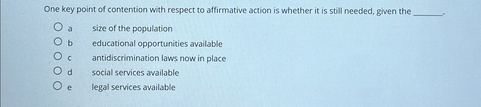 Solved One key point of contention with respect to | Chegg.com