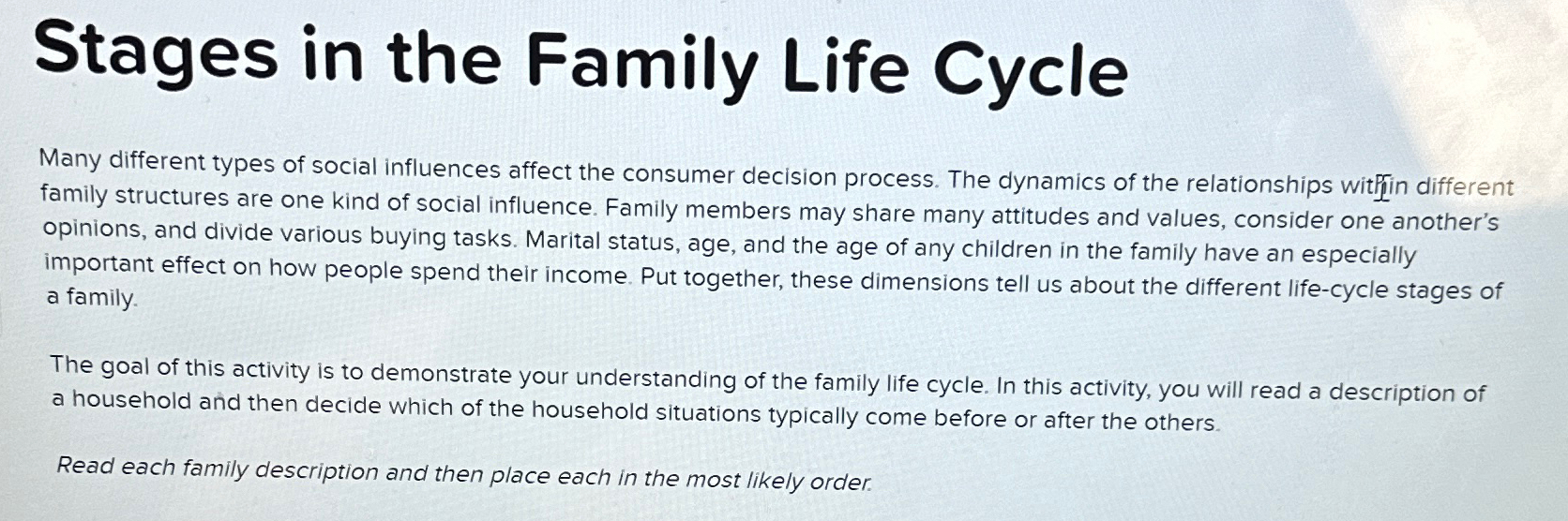Solved Stages in the Family Life CycleMany different types | Chegg.com