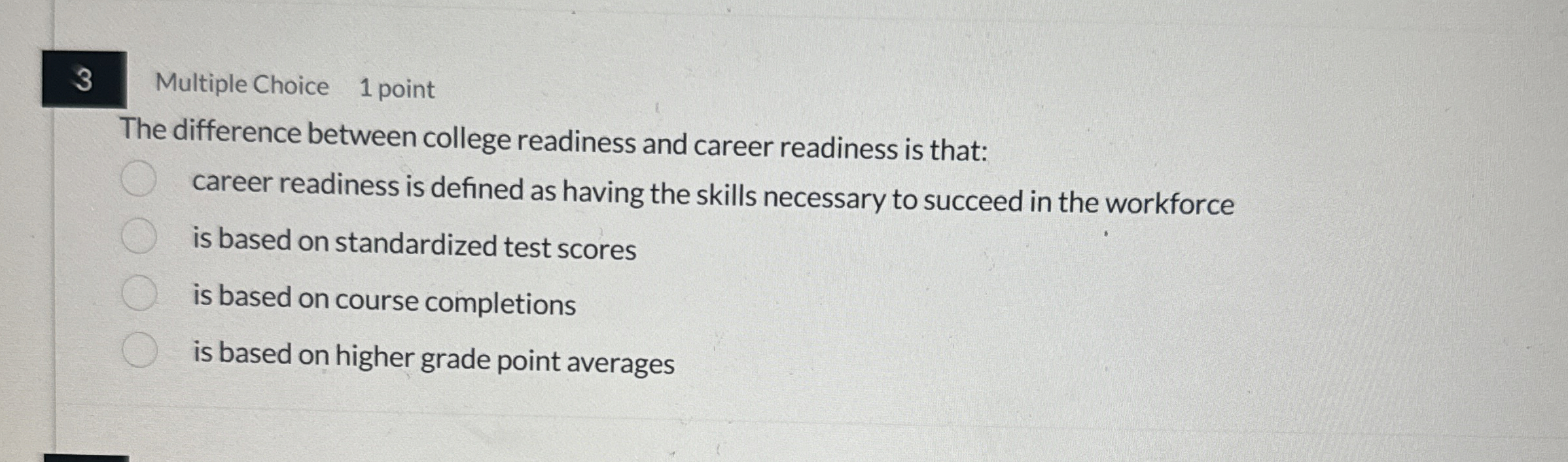 Solved 3Multiple Choice1 ﻿pointThe difference between | Chegg.com