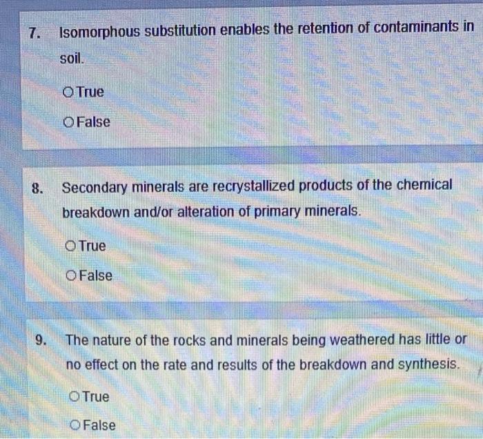 Solved 7. Isomorphous substitution enables the retention of | Chegg.com