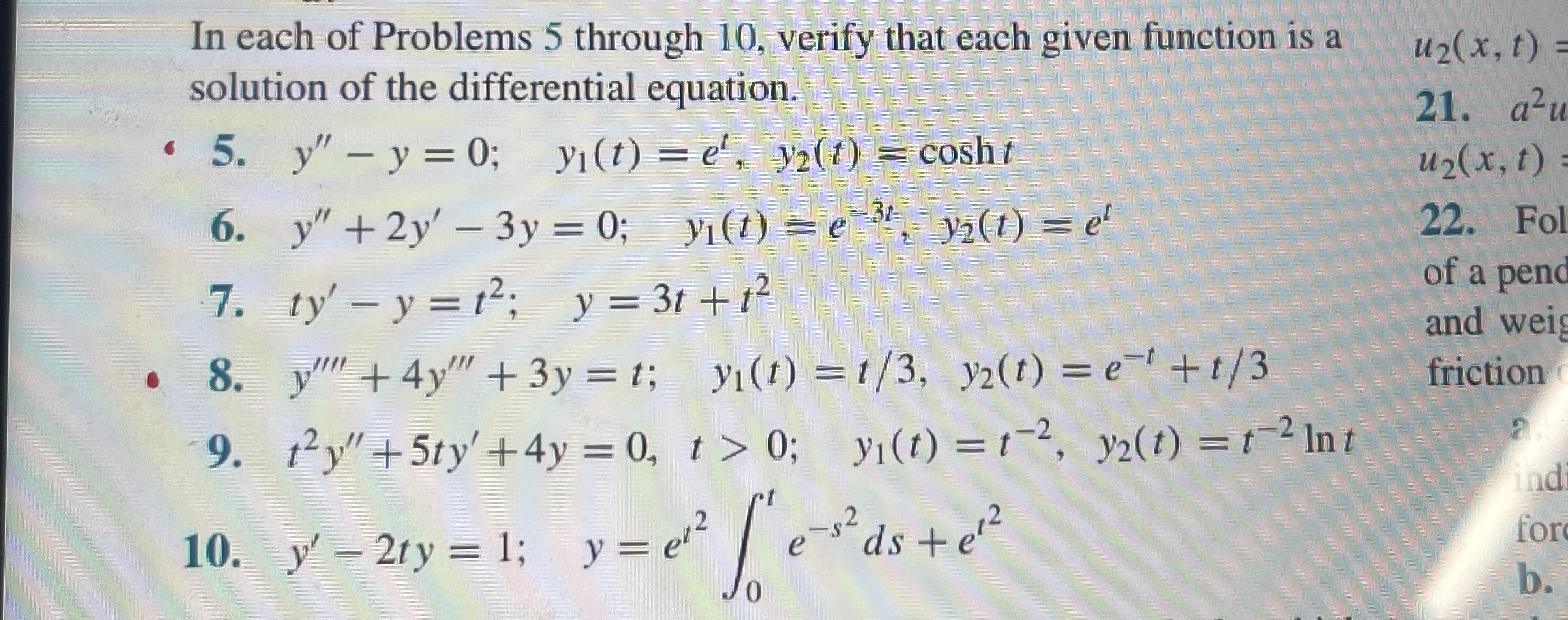 Solved In each of Problems 5 ﻿through 10, ﻿verify that each | Chegg.com