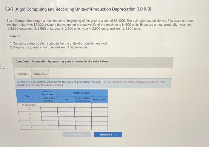 Solved E9-7 (Algo) Computing and Recording | Chegg.com