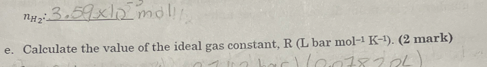 Solved e. ﻿Calculate the value of the ideal gas constant, R | Chegg.com